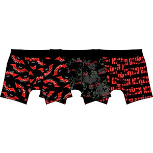 Bioworld The Batman Movie Batman And Riddler Logos Mens Boxer Briefs Underwear 3pk Set- XL Black