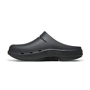 OOFOS Unisex OOcloog, Black - Men’s Size 13, Women’s Size 15 - Lightweight Recovery Footwear - Reduces Stress on Feet, Joints & Back - Machine Washable