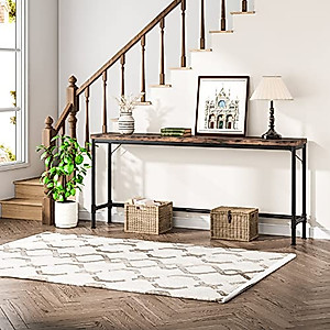 Tribesigns 70.9 Inch Extra Long Console Table, Narrow Long Sofa Table Behind Couch, Rustic Entryway Hallway Table Industrial Height Bar Table for Living Room