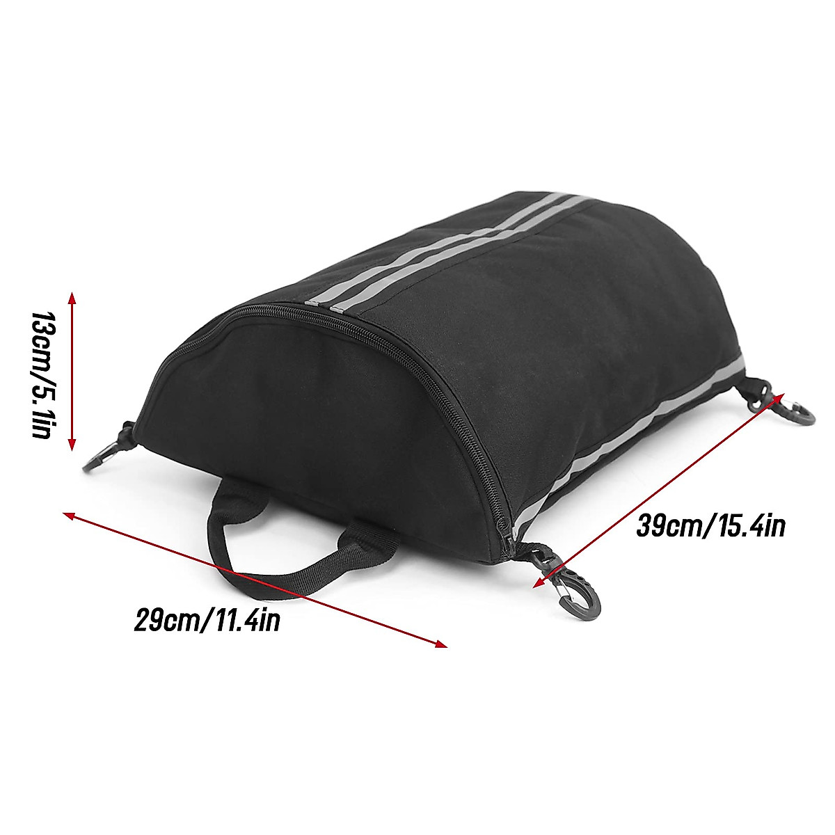 LIXADA Kayak Deck Bag SUP Deck Zipperd Pouch with Swivel Snaphooks Kayak Dry Bag Deck Bag for SUPs and Kayaks, Black