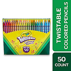 Crayola Twistables Colored Pencil Set (50ct), Kids Art Supplies, Colored Pencils For Kids, Gifts for Boys & Girls, 4+ [Amazon Exclusive]