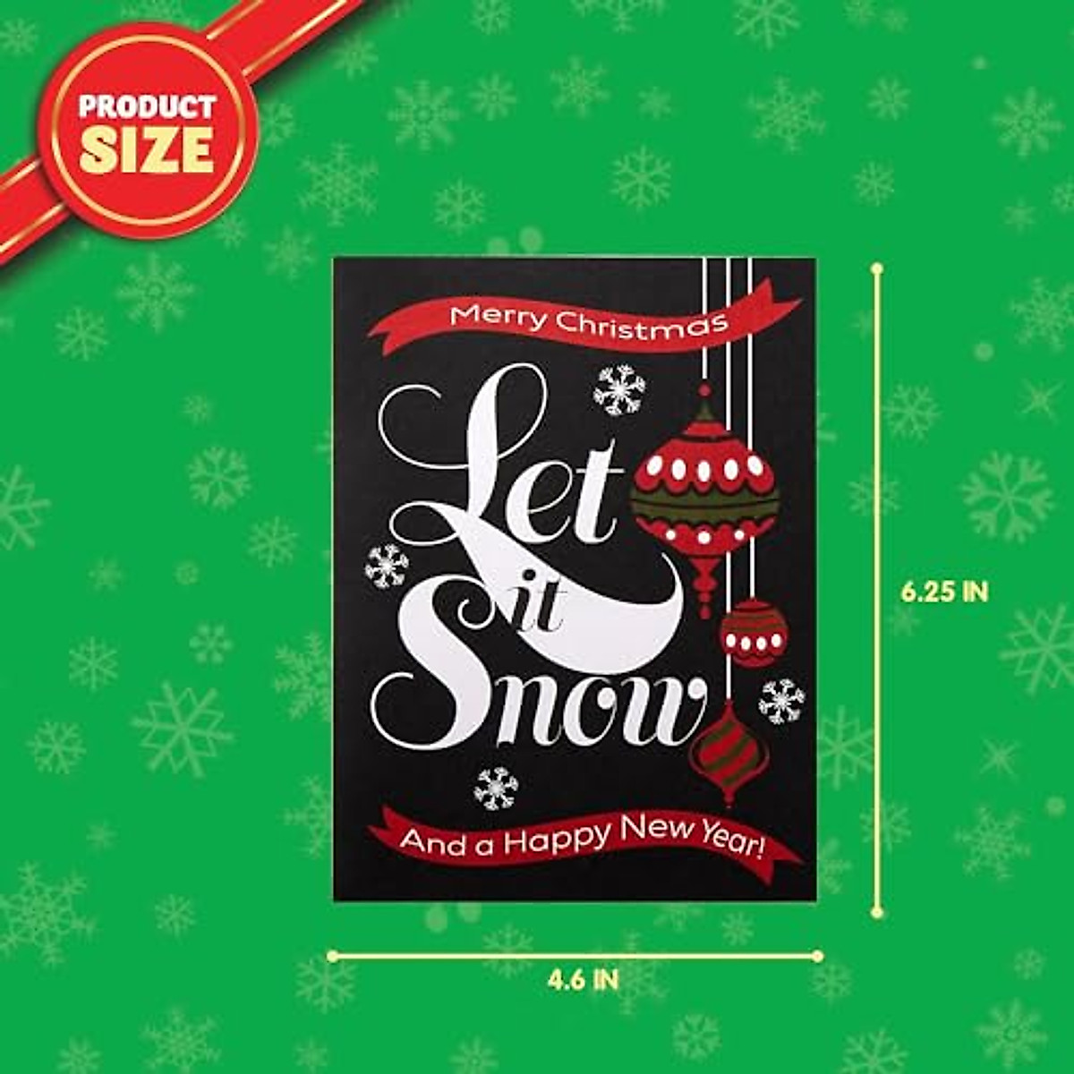 JOYIN 72 PCS Holiday Christmas Greeting Cards with 6 Artistic Greeting Designs With Envelopes for Winter Christmas Season, Merry Christmas Cards, Wintertime Gifts Cards. (Artistic Black Collection)