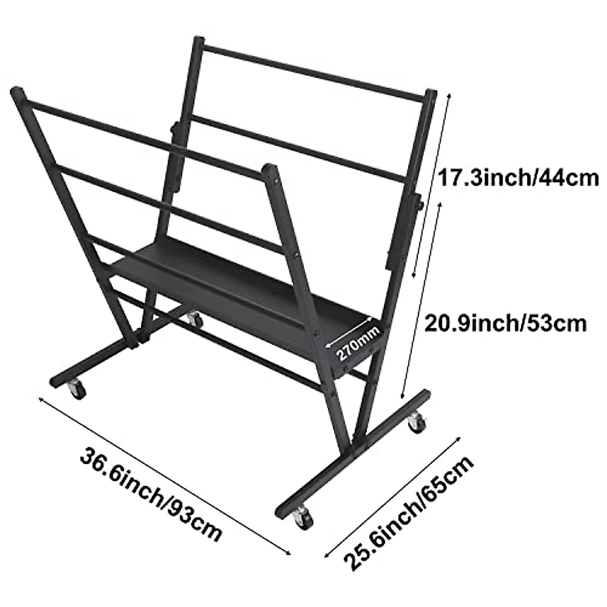 Metal Art Large Print Rack 36.6"x25.6"x35.4" Movable Arts Crafts Drying Print Racks with Castors Artist Storage and Display Rack Stand for Display of Canvas, Prints, Panels, Posters, Art Gallery