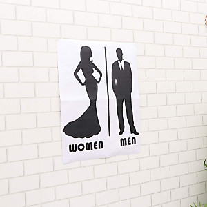 BESPORTBLE 2pcs Rest Room Stickers Toilet Sign Stickers Toilet Wall Decoration Bathroom Signs Decor Toilet Wall Stickers Restroom Sign Fashion Stickers Carved Shower Door Generation
