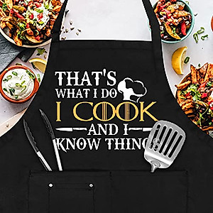 Funny Aprons for Men,Cooking Gifts for Men,Dad,Boyfriend,Husband, Cooking Aprons for Men-That's What I do.I Cook.I know Things-Chef Aprons for Dad,Grilling Gifts for Father's Day,Birthday,Christmas