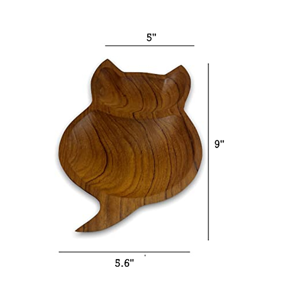 JNE Handcrafted-Solid Single Piece Teak Wood Plate/Tray/Dish/Platter (Set of 2), Multi-purpose use Decor, Candy, Serving. (CAT-Small)