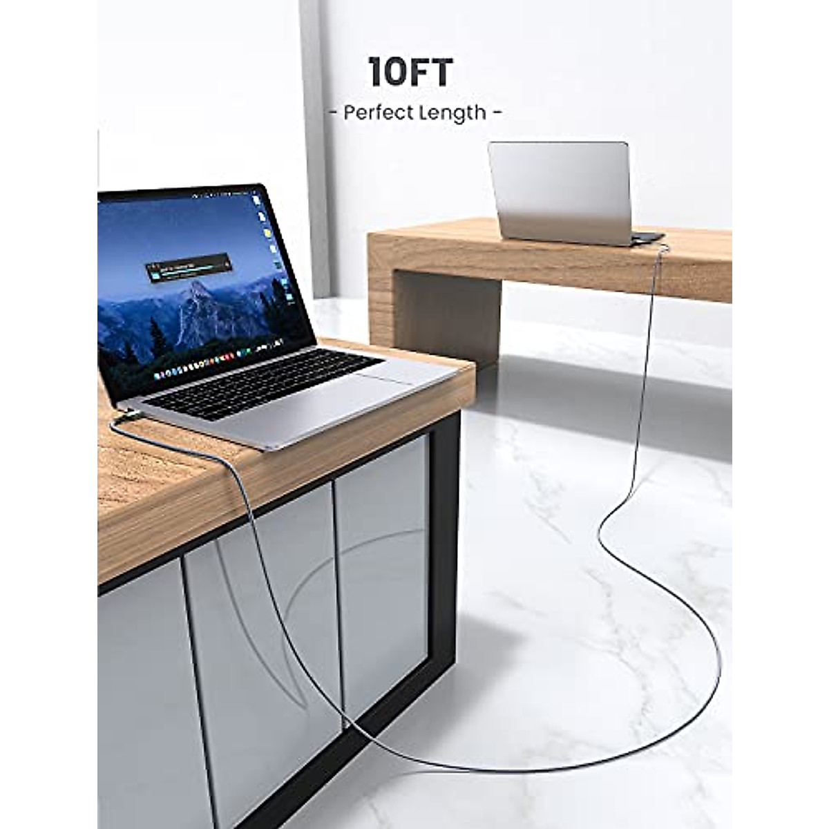 AINOPE 10FT USB 3.0 A to A Male Cable,USB 3.0 to USB 3.0 Cable [Never Rupture] USB Male to Male Cable Double End USB Cord Compatible with Hard Drive Enclosures, DVD Player, Laptop Cool-Grey