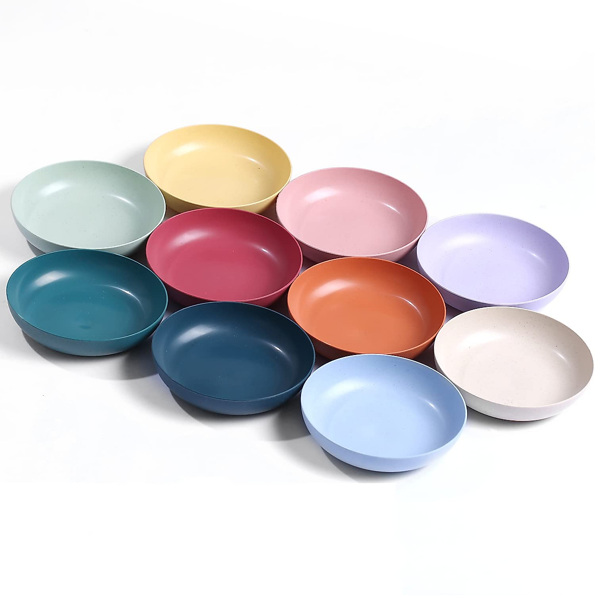 WANBY Plastic Plates 10 Pcs Lightweight 5.6" Plastic Plates Unbreakable Dinner Dishes Plates Set Dishwasher & Microwave Safe