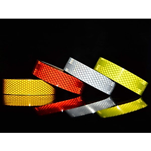 Qomovo DOT High-Intensity Fluorescent Yellow Reflective Tape Conspicuity Safety Warnning Adhesive Tape(1in x 15ft)