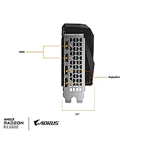 Gigabyte AORUS Radeon RX 6800 Master 16G Graphics Card, MAX-Covered Cooling, 16GB 256-bit GDDR6, GV-R68AORUS M-16GD Video Card
