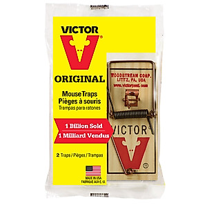 Victor Metal Pedal Mouse Trap - 2 Pack M023 - Wood Mouse Trap, Brown