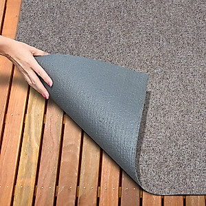 House, Home and More Indoor Outdoor Carpet with Rubber Marine Backing - Brown - 6 Feet x 10 Feet