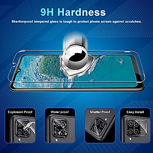 CWQZGUF Galaxy A12 Screen Protector 【2+2 Pack】 Camera Lens Protector, Fingerprint Unlock Support, HD Tempered Glass, Touch Sensitive, Anti Scratch, for Samsung A12 5G Glass Screen Protector