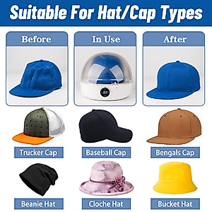 Automatic Cap Cleaner with steam and Dry,steam Cleaning&Ironing and Drying for Bucket hat Baseball Cap,hat Cleaner&Dryer for Trucker hat etc