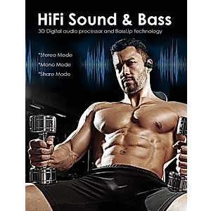 XLEADER SoundAngel Sport3 Pro - Wireless Sports Earbuds Bluetooth Earphones with LED Display Charging Case, IPX7 Waterproof TWS Stereo Bass Headphones in Ear with Mic for Running Workout Gym Green