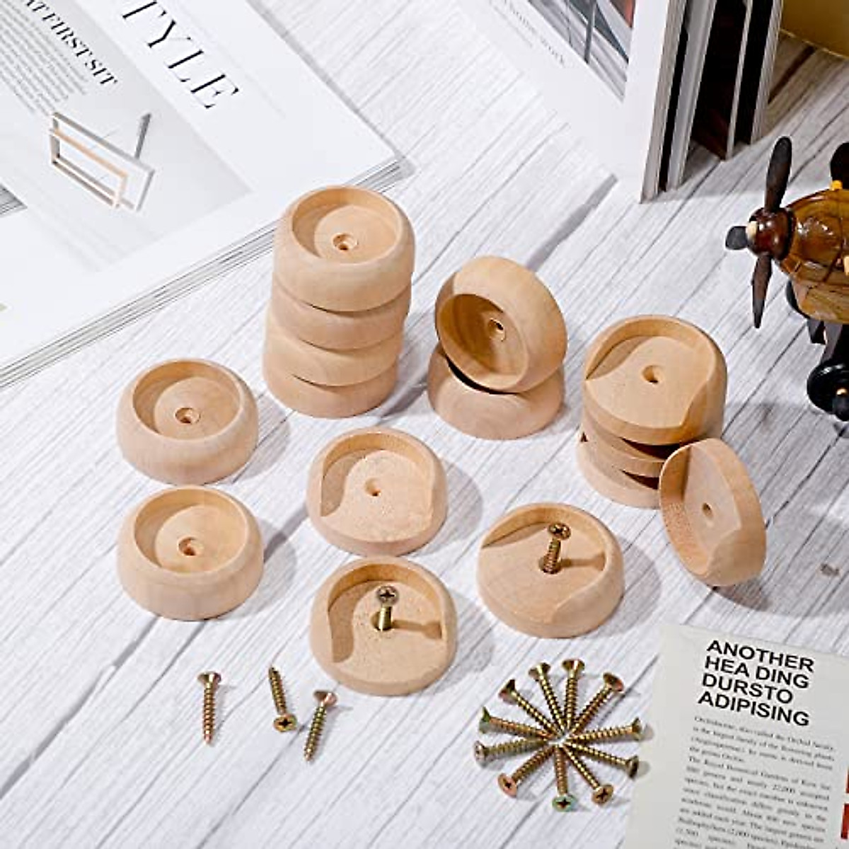 Closet Pole Socket Wooden Closet Rod Holders Closet Rod Bracket Closet Rod Support with Screws for Closet Rod Wardrobe Hallway Bathroom Clothing Store (20 Sets)
