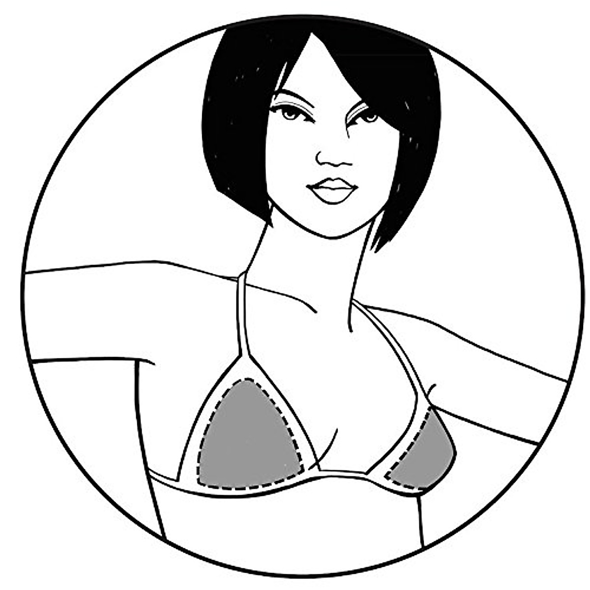 Bravo Women's Triangle Sports Bra, Swimsuit or Bra insert (Black, B/C)