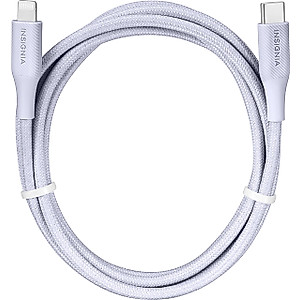 Insignia - 5' Lightning to USB-C Charge-and-Sync Cable - Purple