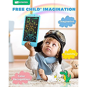 KOKODI LCD Writing Tablet 8.5-Inch Colorful Doodle Board, Electronic Drawing Tablet Drawing Pad for Kids, Educational and Learning Kids Toys Gifts for 3 4 5 6 7 Year Old Boys and Girls(Blue)
