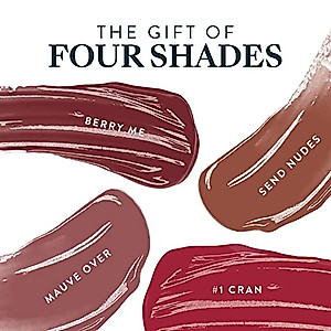 Mented Cosmetics Lip Gloss for Women Tinted Lip Balm Stain, Long Lasting Buildable Moisturizing Lipgloss Lipstick Topper, Made in USA, Cruelty Free Vegan Makeup, 2022 Gift Set 4 Pack