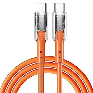 Tpenod USB C to C Charger Cable,3.3 feet USB Type C to Type C Cable Fast Charging Cable，Soft Silicone USB C to USB C Cable for Galaxy S22/S21, PAD Mini 6/Air 4, Pixel,etc. (C-C, Black)