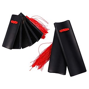 1 Pair Chinese Kuaiban Bamboo Bamboo Musical Instruments Traditional Hand Percussion Castanets Clapper Instrument for Adults Chinese Spring Festival (Black)
