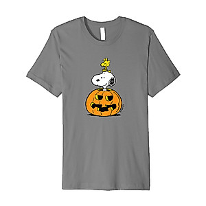 Peanuts - Halloween - Snoopy Woodstock Pumpkin Premium T-Shirt