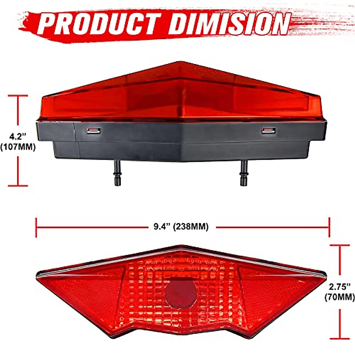 A & UTV PRO Tail Light Housing for 2008-2022 Can-Am Outlander Max 400 450 500 570 650 800, Rear Brake Stop Lamp Lens Accessories, Red, Replace OEM #710001203, 1PCS