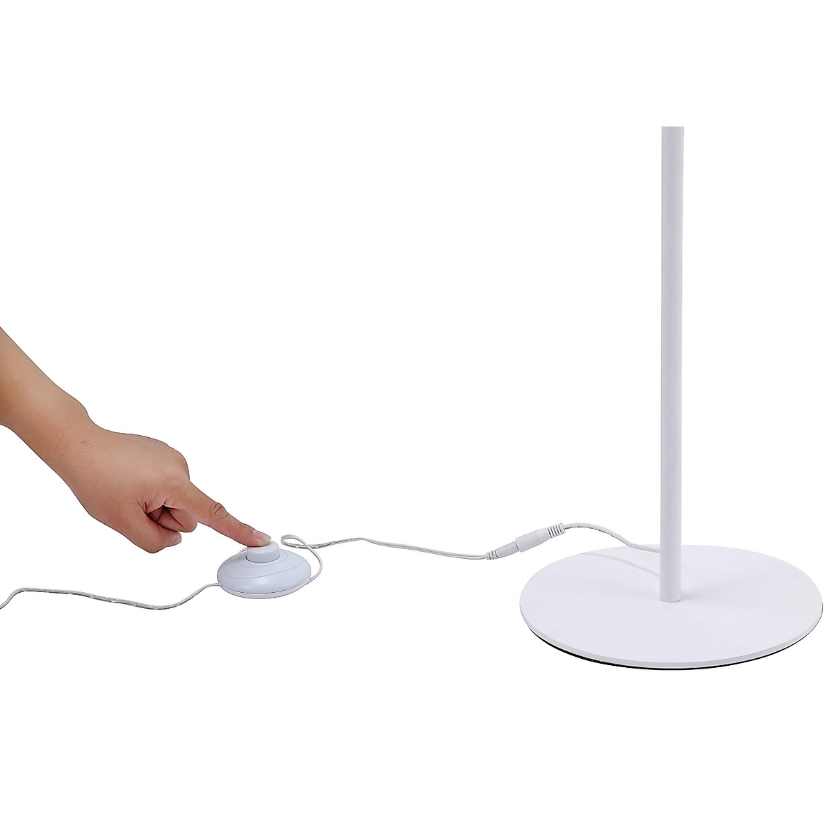 BLACK+DECKER Gooseneck LED Floor Lamp, 54" Height with Weighted Base, White (VLED1824F-WHITE-BD)