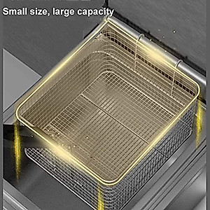 Commercial Gas Deep Fat Fryer Twin Tank, 22L Tabletop Stainless Steel Chip Fryer with Lid, Manual Adjustment Temperature, for Catering Takeaway Restaurant Café Coffee Shop