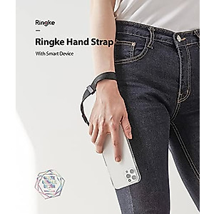 Ringke Hand Strap [Phone Wrist Strap] Designed for Camera Strap and Phone Strap, Adjustable Sturdy Universal Lanyard Compatible with Camera and Phone Case - Black