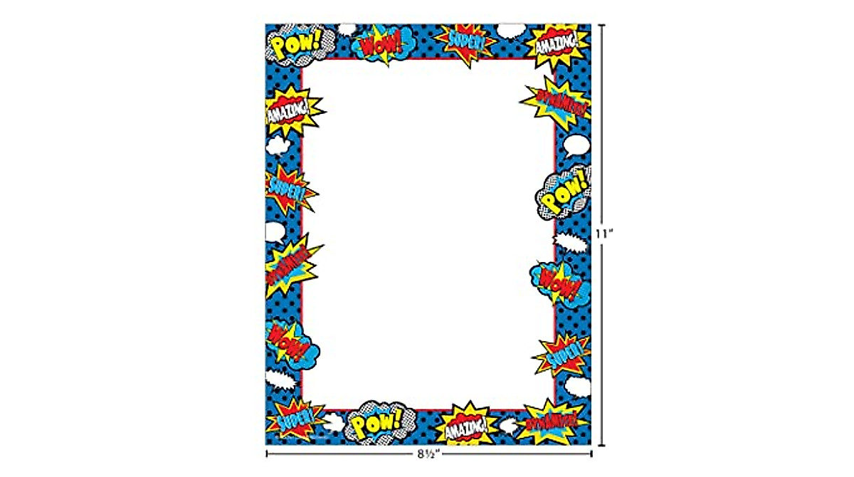 Superhero Computer Paper for School Spirit - 50 Sheets