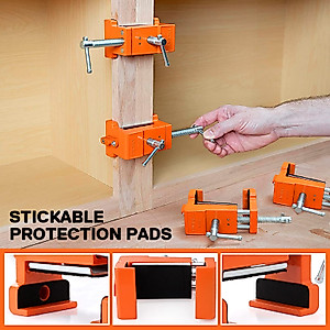 PONY 4-Pack Cabinet Clamps, 8510 Cabinet Claw, Face Frame Clamps for Installing Cabinets, 440 lbs Load Limited Orange