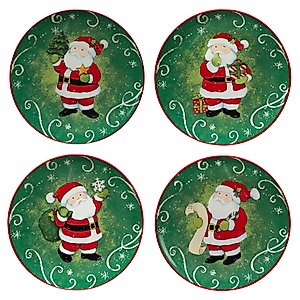 Certified International Holiday Magic Santa 9" Dessert/Salad Plates, Set of 4