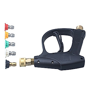 DUSICHIN DUS-220 Short Wand High Pressure Washer Handle Gun 3000 PSI Max 5 Pressure Power Washer Nozzles Tips