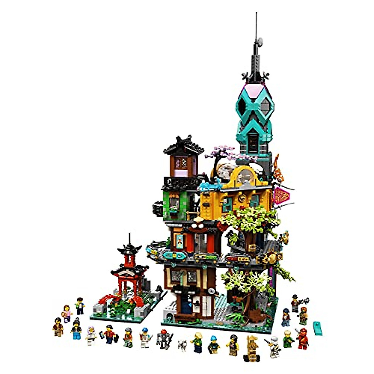 LEGO NINJAGO NINJAGO City Gardens 71741 Building Kit; Ninja House Playset Featuring 19 Minifigures, New 2021 (5,685 Pieces), Multicolor