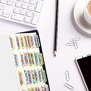 Decorative Laminated Bible Tabs 100PCS Cute Bible tabs for Women and Girl 66 Book Tabs 34 Blank Tabs for Old and New Testament