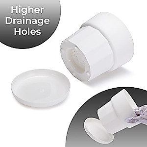 Matekxy Plastic Plant Pots Set of 3 Packs 5.5inch Planters with Drainage Hole and Saucer Tray Flower Pot with Multiple Drainage Holes and Trays for Home Garden, 3 Color - White, Pink and Mint Green