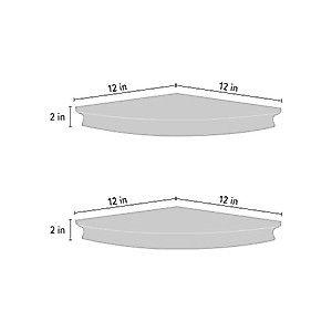 Coral Flower Wall Mounted Floating Shelves, Set of 2, Display Ledge, Classic Rack for Room/Kitchen/Office, White