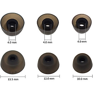 Zotech 6 Pair Replacement Memory Foam and Silicone Ear Tips for Sony WF-1000XM4 / WF-1000XM3 and Jabra Elite Active 65t, 75t, 85t with Storage Box (S/M/L, Black)