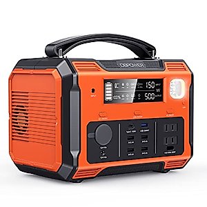 DBPOWER Portable Power Station 505Wh 500W (Peak 1000W) Outdoor Generator Mobile Lithium Battery Pack with 110V AC Outlet (Solar Panel Not Included) SOS LED for Road Trip Camping Outdoor Adventure