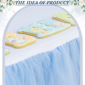 3 Rolls Blue Tulle Tulle Fabric 6 Inch by 100 Yards Tulle Roll Tulle Dress for Girls Tulle Ribbon for Tutu Bow Birthday Baby Shower Wedding Party Decoration(White,Light Blue,Dark Blue,6" x300 Yard)