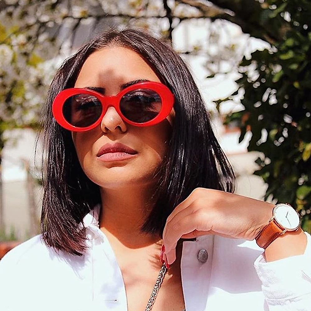 SUNOVELTIES 6 Pack Retro Kurt Cobain Clout Goggles Sunglasses Neon Colors Round Lenses Polarized Eyewear Hype Beast Style Party Costume Glasses for Teenagers Women Men