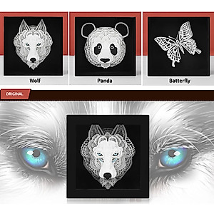 SIWEME 3D Puzzle for Adults&Kids, Funny Jigsaw Puzzle DIY Animal Paper Craft Kit 3D Paper Puzzle Wall Art Decor (Wolf)