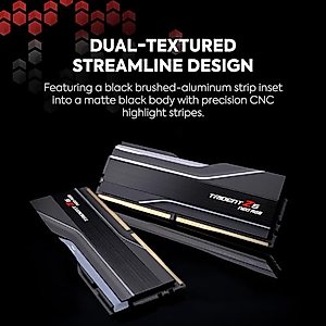 G.SKILL Trident Z5 Neo RGB Series (AMD Expo) DDR5 RAM 64GB (2x32GB) 6000MT/s CL30-40-40-96 1.40V Desktop Computer Memory UDIMM - Matte Black (F5-6000J3040G32GX2-TZ5NR)