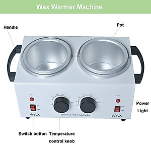 Electric Wax Warmer Machine for Hair Removal Professional Heater Pot Facial Skin Care Depilatory Machine Body Hair SPA Removal Facial Adjustable Temperature Aluminum 100 Removal Wooden Craft Sticks