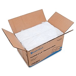 ESSENTIAL Fanfold 4" X 6" Direct Thermal Shipping Labels with Perforations, 5000 Labels, Permanent Adhesive - Compatible with Rollo & Zebra Printer