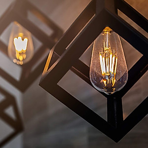 LUXRITE Vintage LED Edison Bulb 60W Equivalent, ST19 ST58, 2700K Warm White, 550 Lumens, Dimmable LED Filament Bulb 5W, Clear Glass, UL Listed, E26 Medium Base (4 Pack)