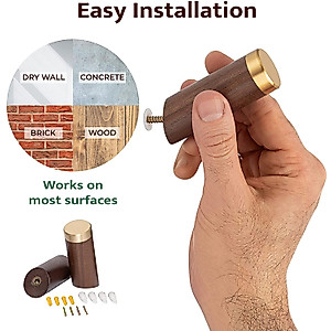 Wall Hooks For Hanging - Coat Hooks Wall Mounted - 4 Pack Towel Hook - Premium Wall Hangers - Wooden Hat Hooks - Modern Wall Coat Rack - Discreet Coat Hangers For Wall - Elegant Backpack Hooks