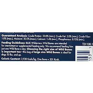 Blue Buffalo Wilderness Wild Bones Grain Free Dental Chews Dog Treats, Large 10-oz Bag